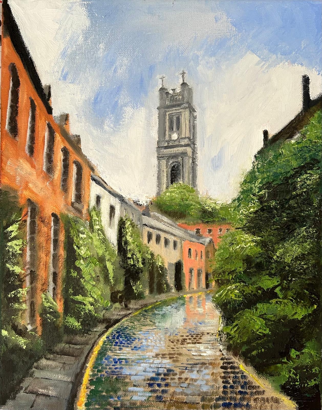 Circus Lane, Edinburgh. Oil Painting – Stuart Dickson Art