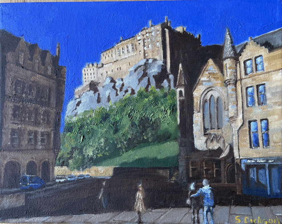 Grassmarket with Edinburgh Castle - Original Oil Painting – Stuart ...
